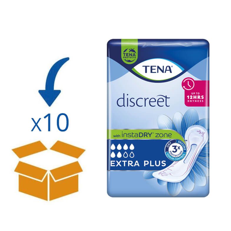 TENA Discreet Extra Plus | 10 pakken van 16 stuks - Hulpmiddelwereld.be