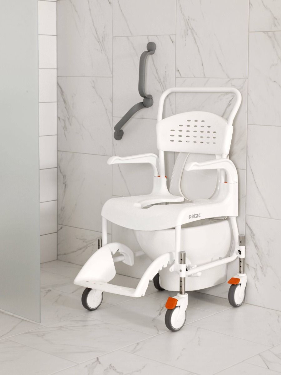Etac Clean Toilet- en Doucherolstoel Hoogteverstelbaar ...