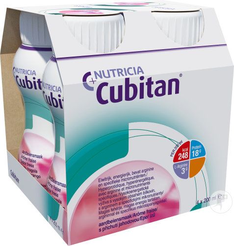 Nutricia Cubitan Aardbei 4x200ML - Hulpmiddelwereld.be
